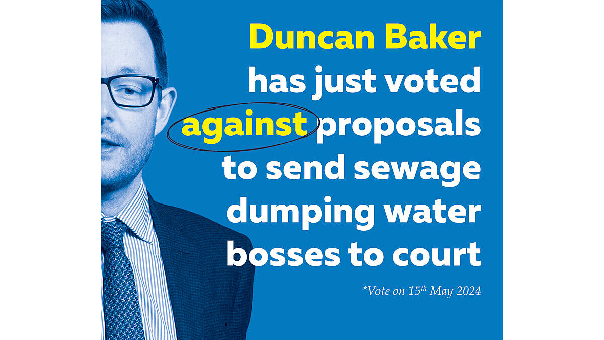 Duncan Baker votes AGAINST law to criminalise water companies for ...